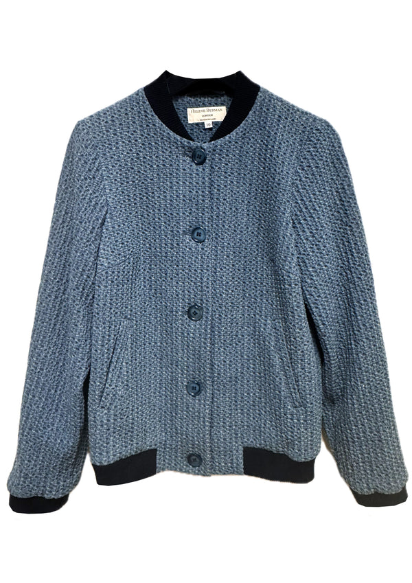 Donna Textured Cotton-Rich Bomber - size 10 - Helene Berman London